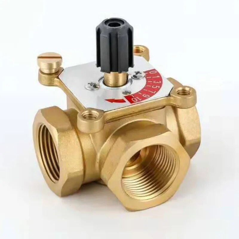 Three-way brass ball valve DN20 DN25 Adjustable flow (requires matching ...