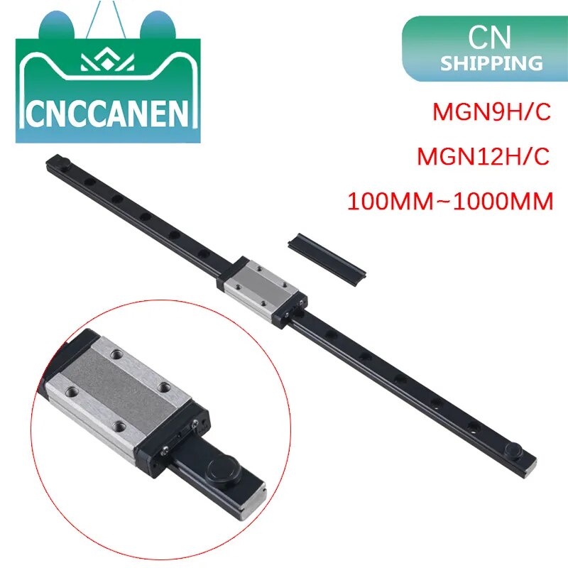 MGN MGN9 MGN12 Black 300 350 400 450 500 600 800mm miniature linear rail slide 1pc MGN12 linear ...
