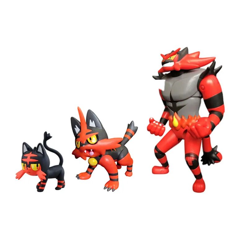 79E Anime Pokemon Litten Torracat Incineroar Action Figure Toys Anime ...