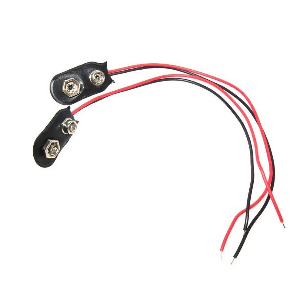 Newly launched 100pcs/lot 9V Battery Snap Connector DC Clip Male Line ...