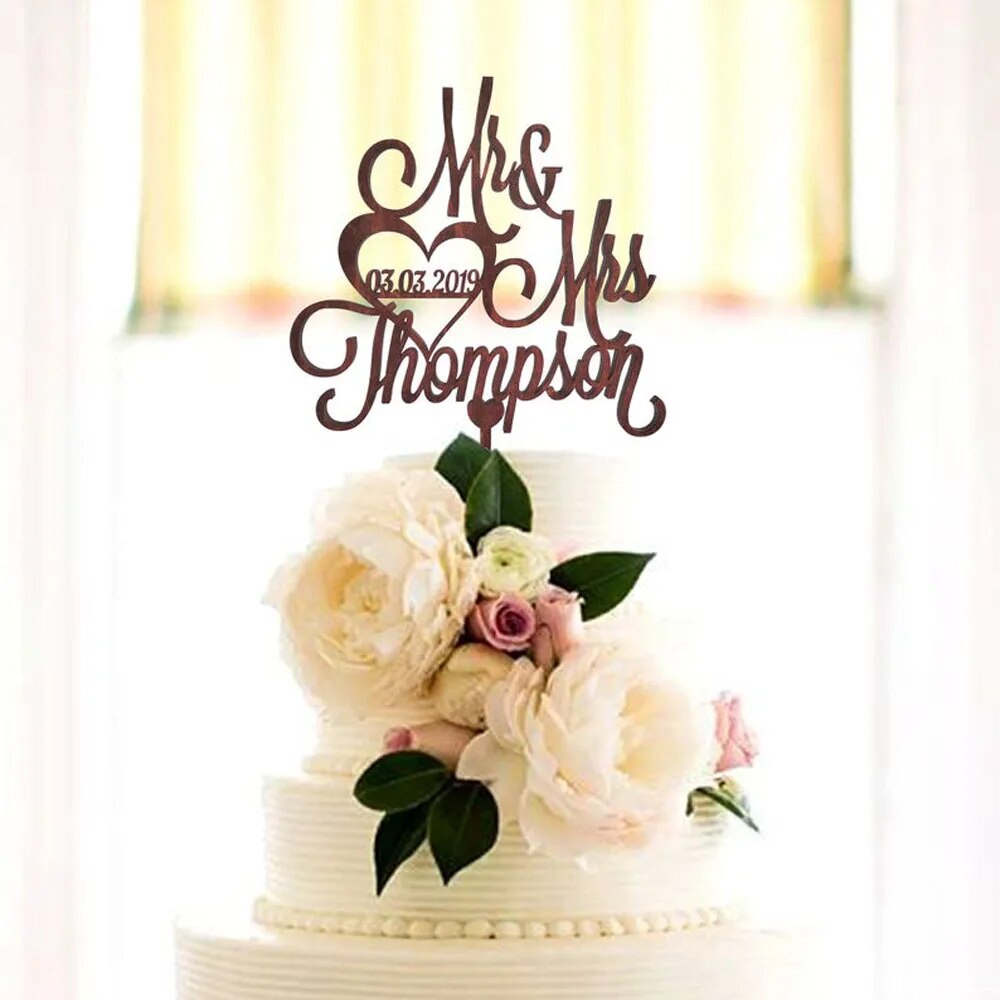 Personalized Wedding Cake Topper wood Customized Cake Topper for ...