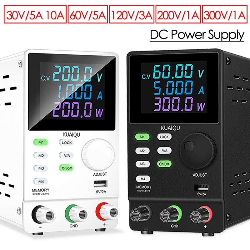 USB Adjustable DC Power Supply Voltage Regulator Lab LCD Color Screen ...