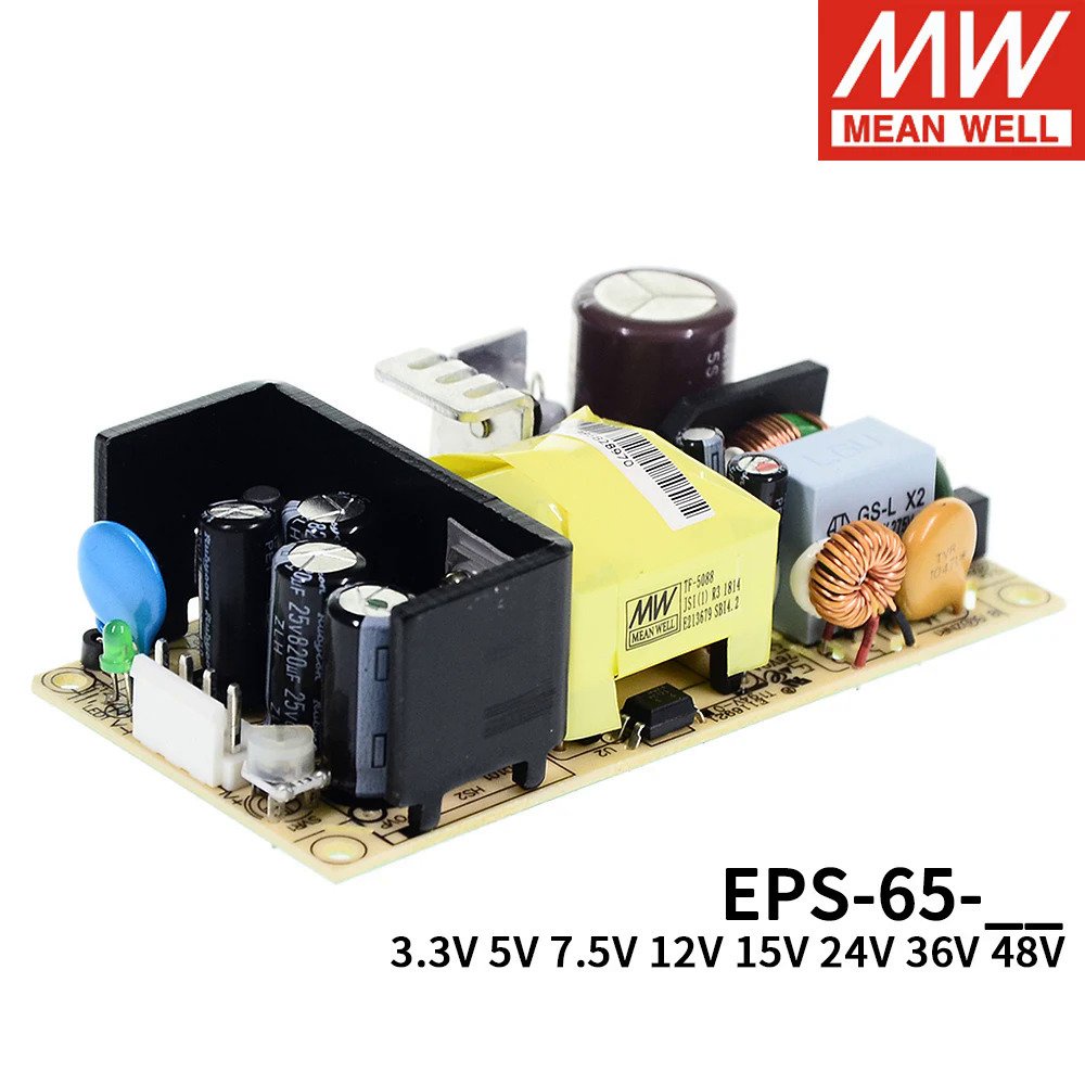 Mean Well EPS-65 Single Output PSU AC DC PCB Board 65W Power Supply 3.3V 5V 7.5V 12V 15V 24V 36V ...