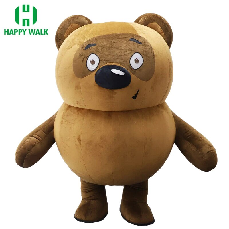 2m Inflatable Bear Costume Party Halloween Cosplay Fur Suit Furry Brown ...