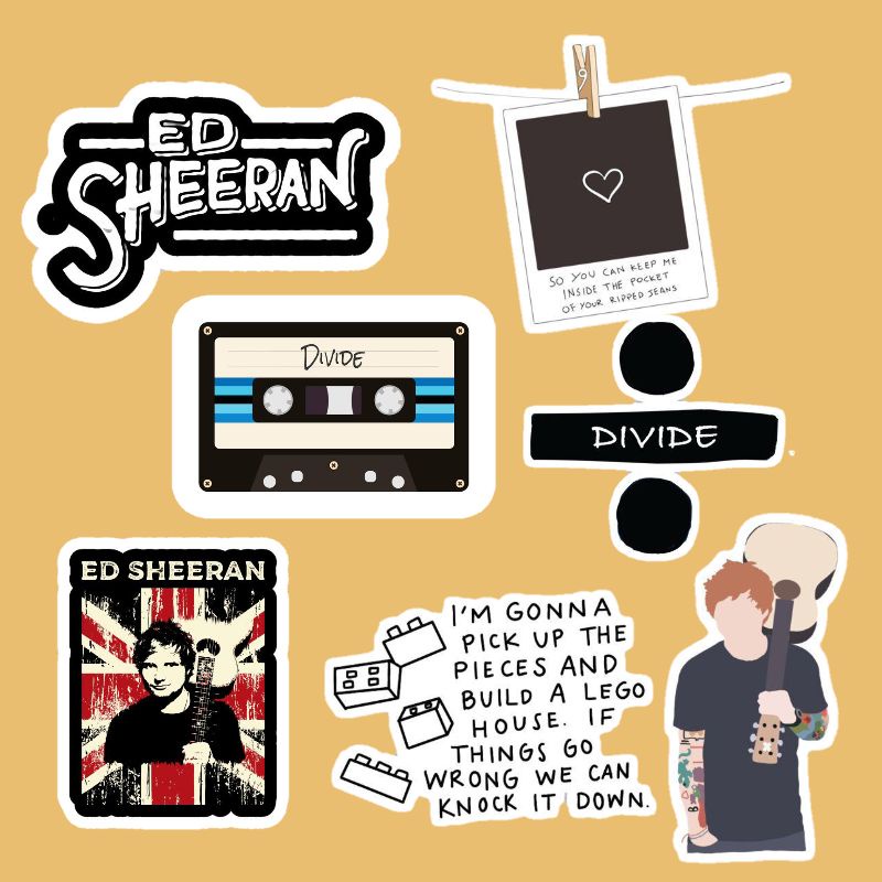Ed Sheeran Stickers | Vinyl Matte Laminated Waterproof and Scratchproof ...