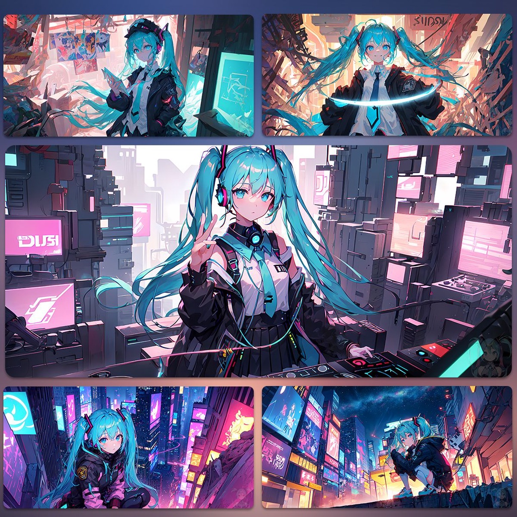 Miku Hatsune miku Mouse Pad Oversized Computer Desk Pad Keyboard Pad ...