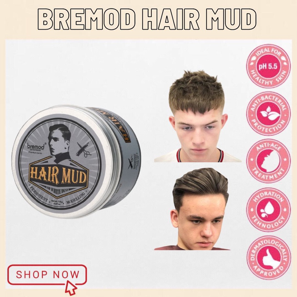 Bremod Premium Hair Mud 138g Hair Styling Mud Strong Hold Shape ...