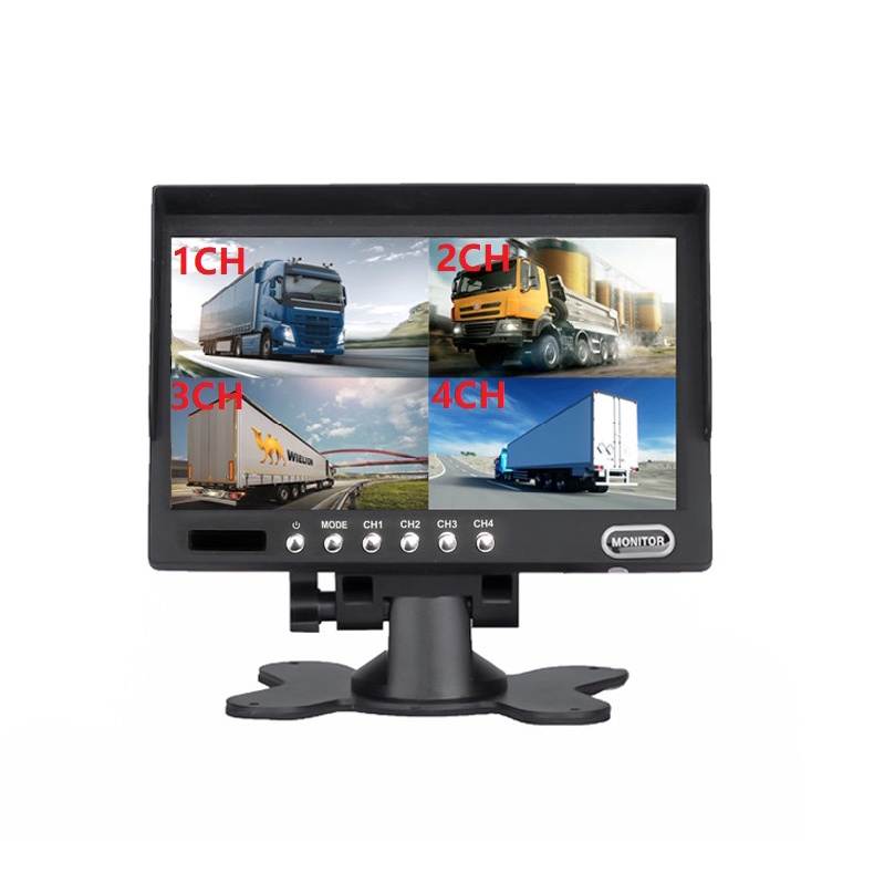 12V Rear View Screen 24V 4 ways 4ch Quad Heavy Duty Truck Vehicle HD ...