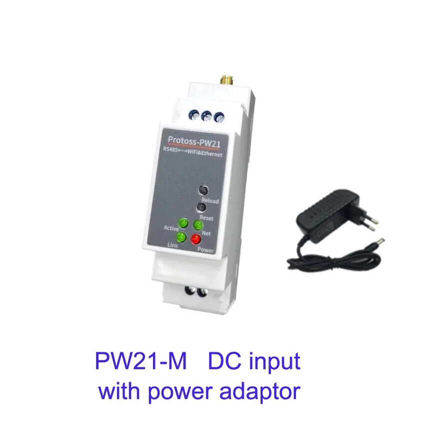 58w Din Rail Pw21 Wifi Serial Server Rs485 To Ethernet 110 240v 24v