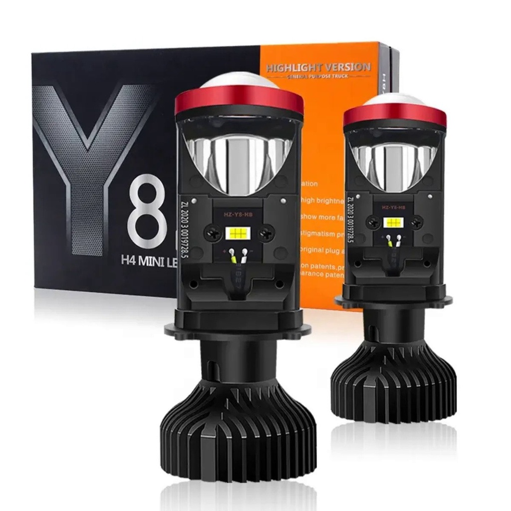 Y8 Projector Led Lens Mini H4 80W 9000LM High Low Beam motorcycle ...