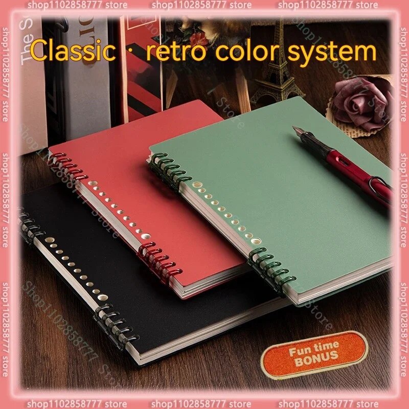 ☫Vintage Color Loose Leaf Notebook Simple B5 Loose Leaf Binding ...