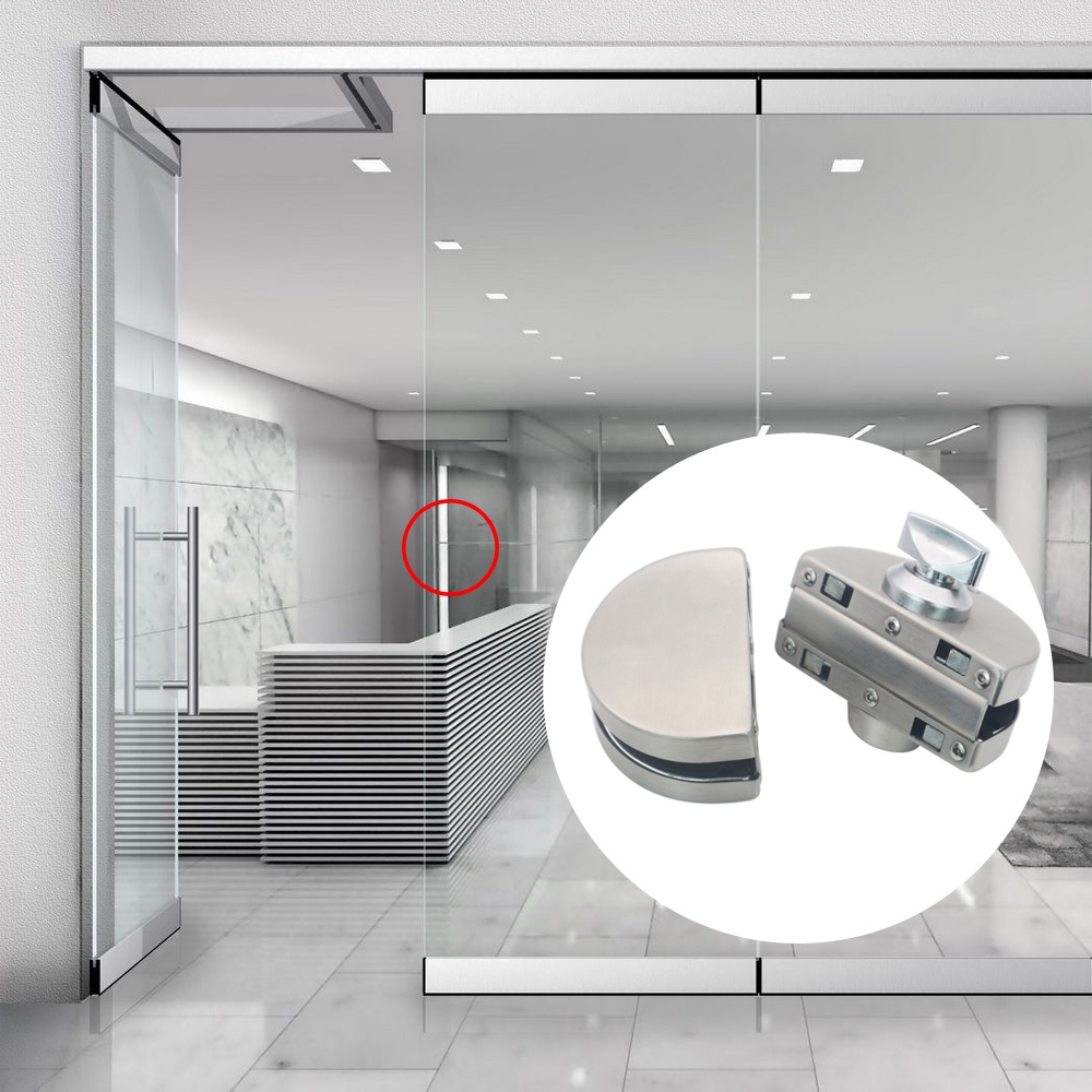 Stainless steel frameless Double side open office glass door locks for ...