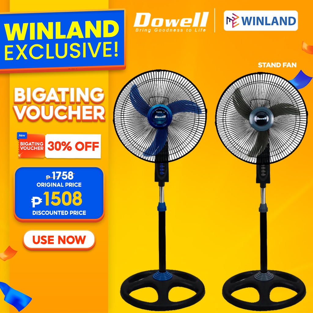 Dowell by Winland 16 inch 3-leaf banana type blade Stand Fan | Electric ...