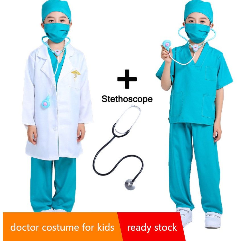Doctor Career Costume for Kids Girl/Boy Surgeon Outfit Halloween ...