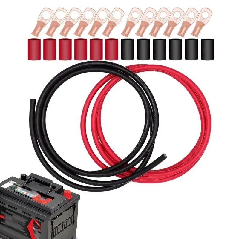 Car Battery Cable Kit Inverter Cables Positive & Negative 6Awg Copper ...