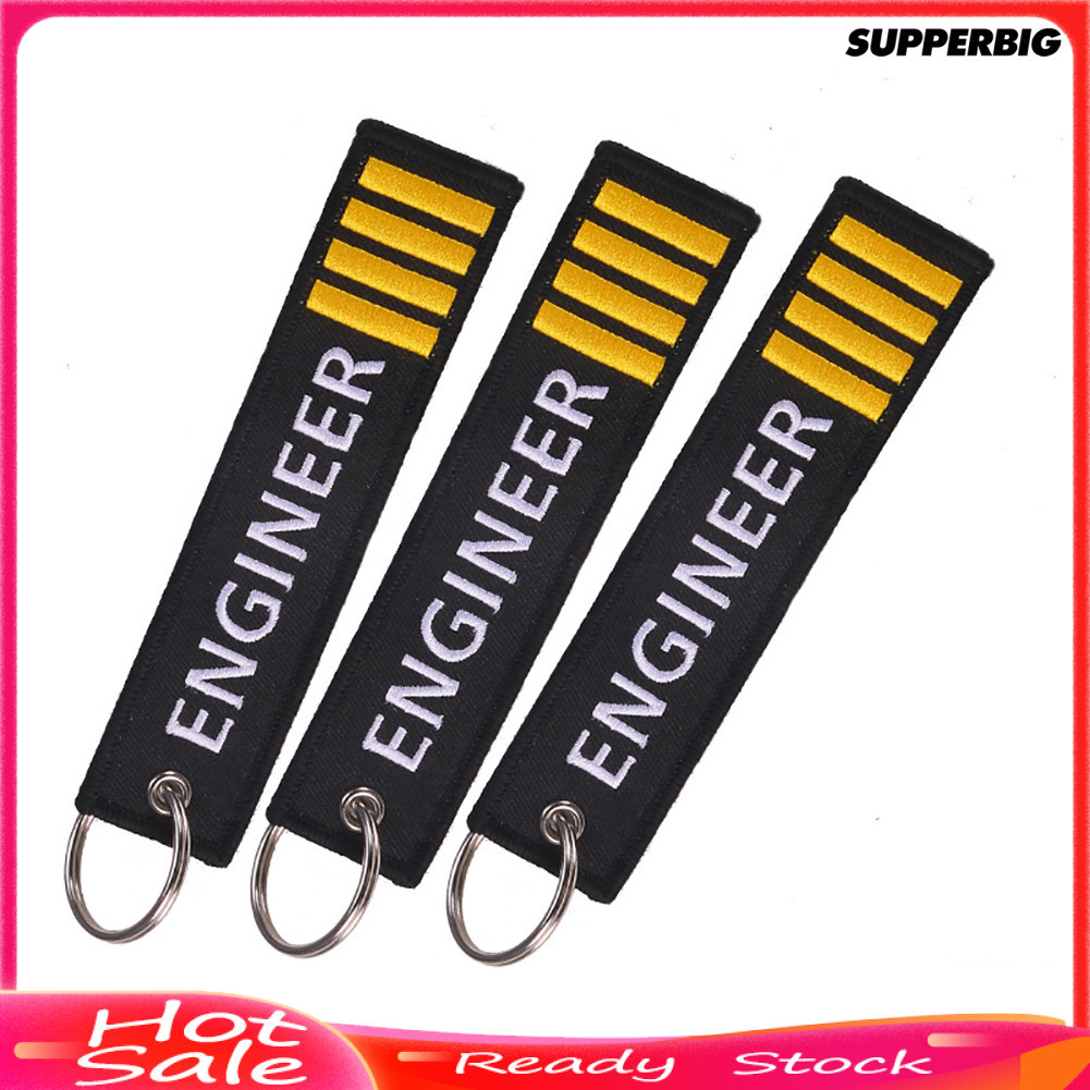 Creative Engineer Four Bars Keychain Embroidery Ring Car Door Key Bag ...