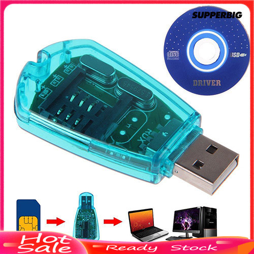USB Cellphone Standard SIM Card Reader Copy Cloner Writer SMS Backup ...