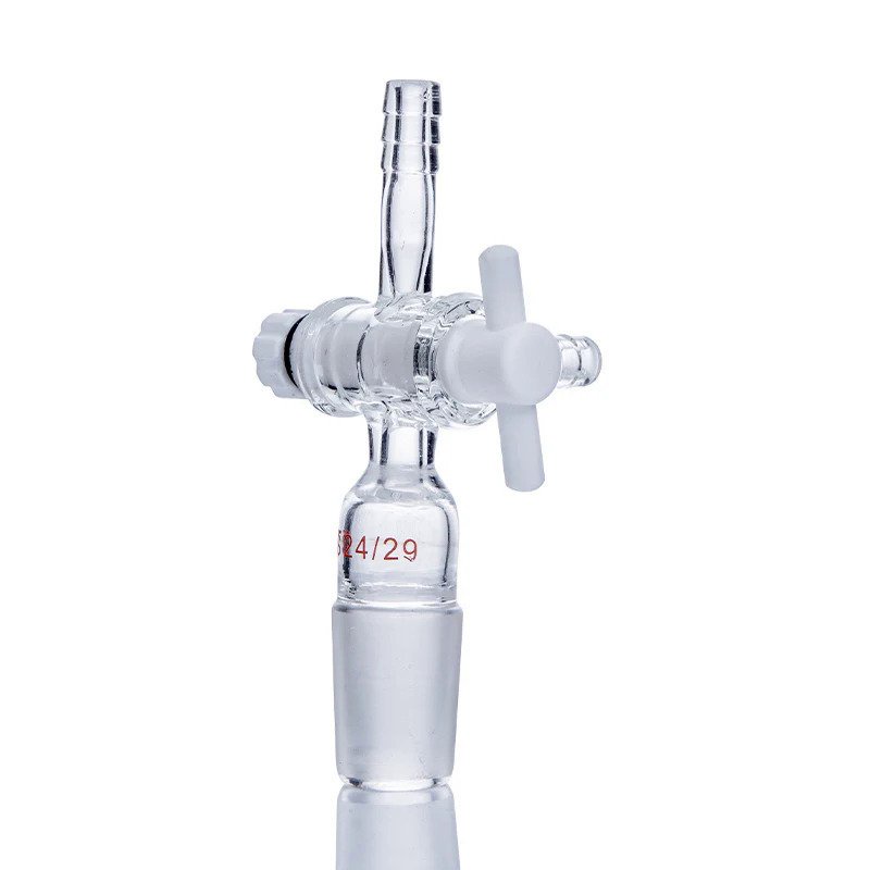 Lab T type Three 3 bore T bore high vacuum flow control Glass Stopcock ...