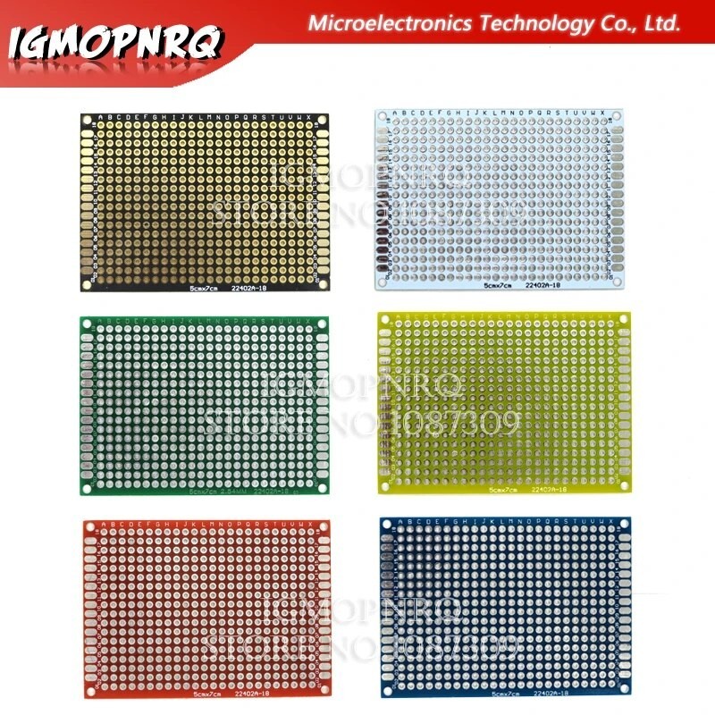 5PCS 5x7cm Double Side Prototype PCB Board Universal Printed Circuit ...