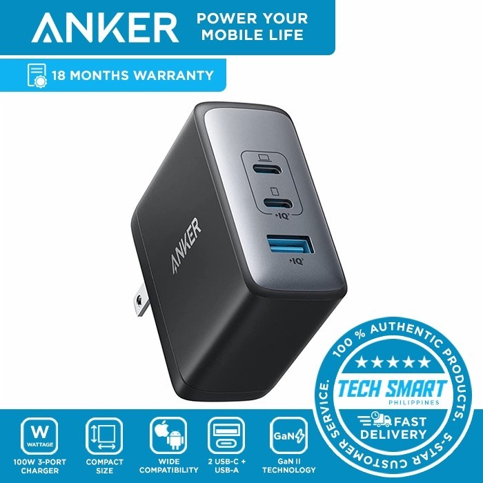Anker USB C 736 Nano II 100W Charger, 3-Port Fast Compact Wall Charger ...