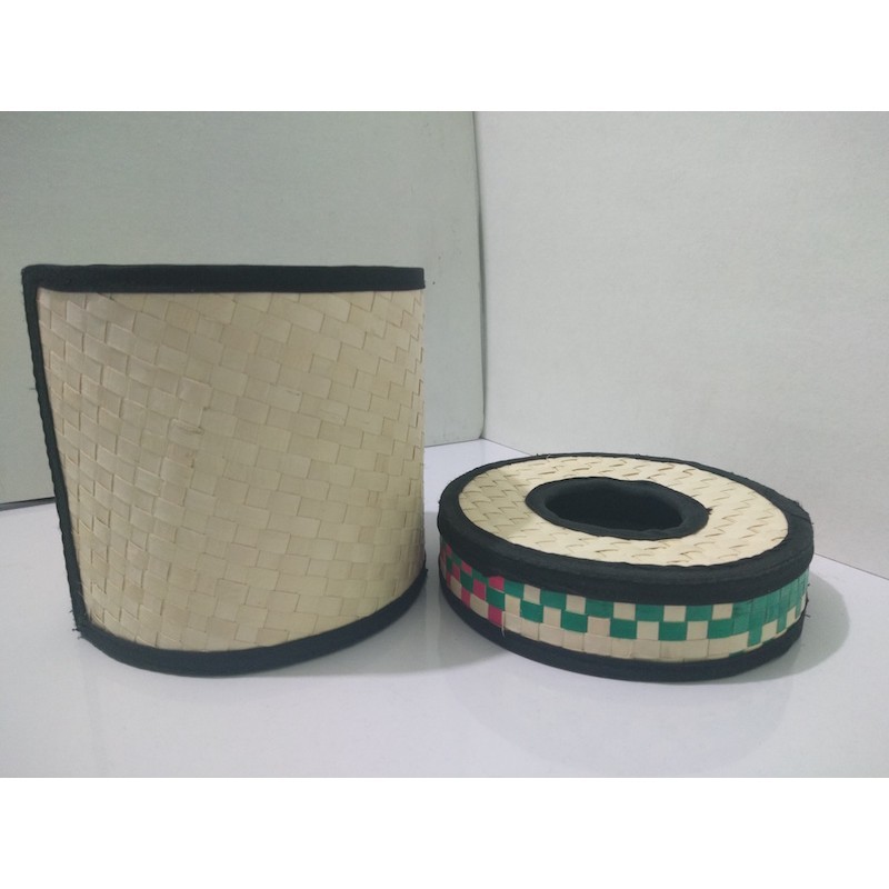Woven Buri Tissue Holder, Native Round Tissue Holder, Handwoven Tissue ...