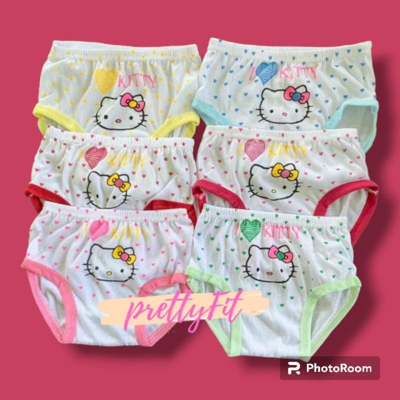 12pcs Panty hello kitty designs for girls kids (1-5 yrs old) cotton ...