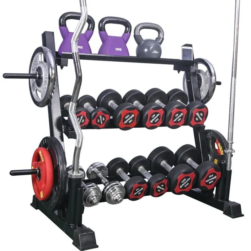 ⓥGym Home Fitness Multi-function Dumbbell Storage Stand Barbell ...
