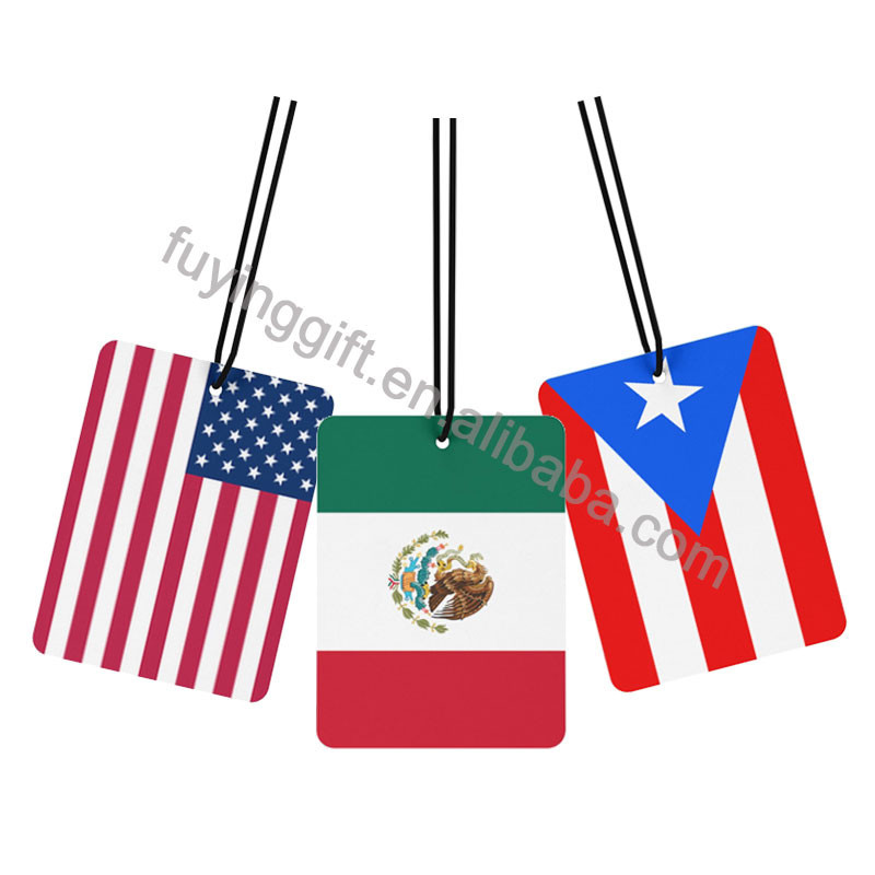 Personalized Custom Flag Country Map Logo Car Air Freshener Hanging ...
