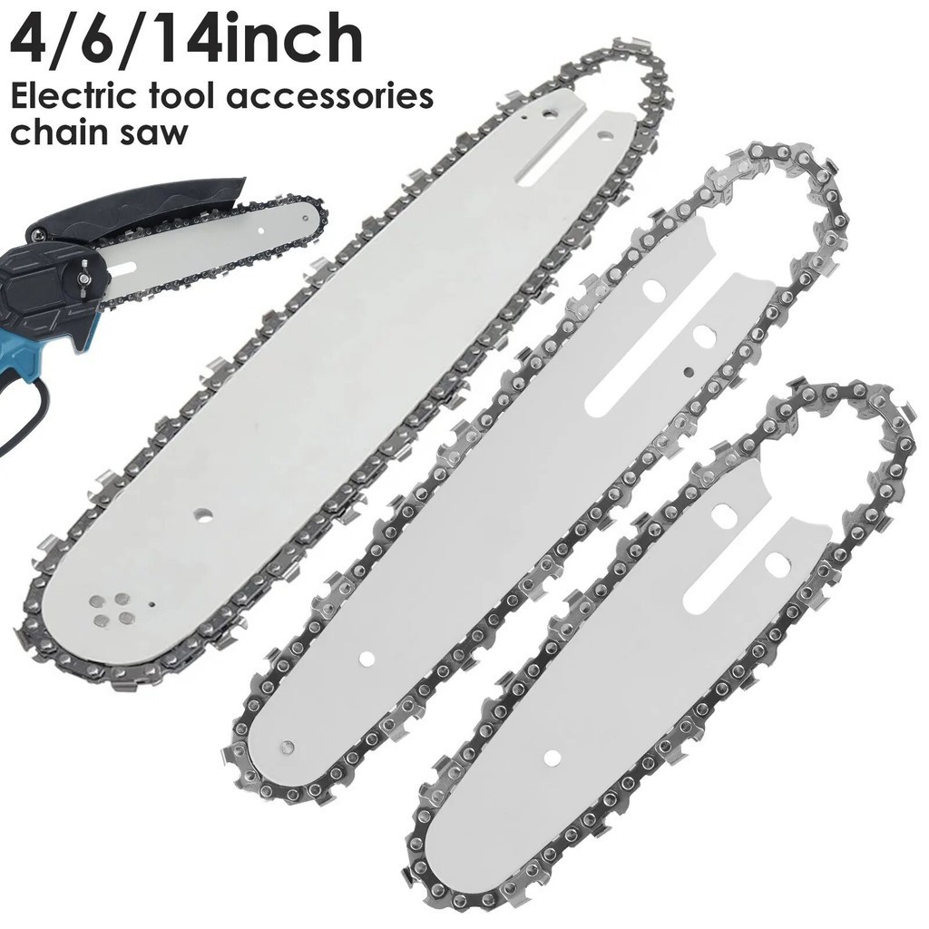 4/6/14Inch Chains and Guide Bar Mini Steel Chains Electric Saw Blade ...