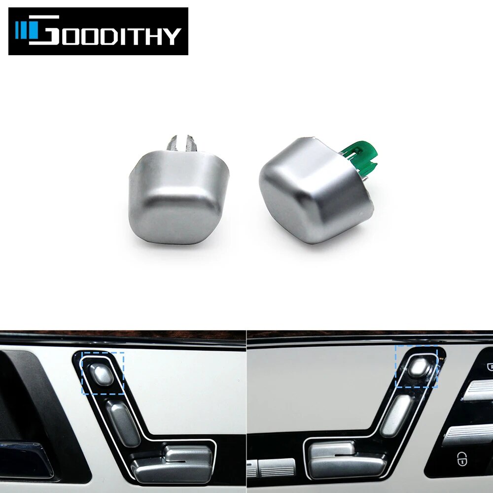 【Car Left Right Seat Headrest Button Cover Adjustment Switch Buttons ...