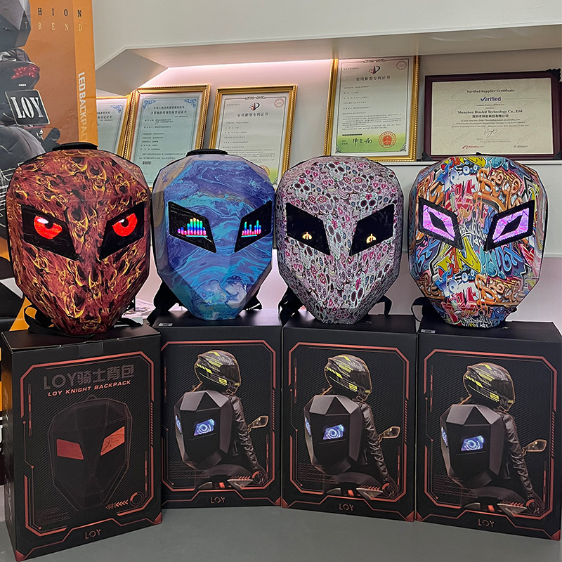 Personalized smart Connection motorcycle backpack led Custom backpack ...