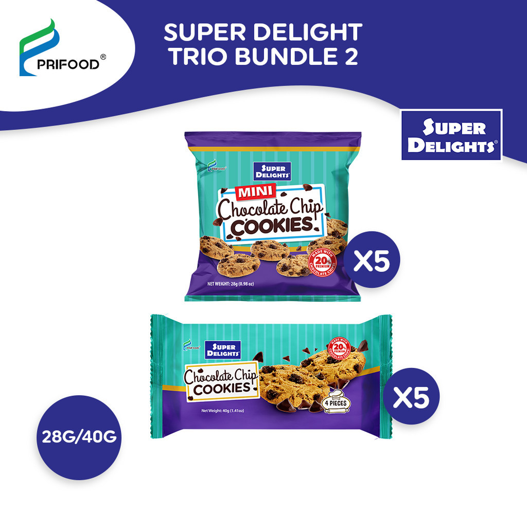 Super Delights Chocolate Chips Bundle - 5 Mini Chocolate Chip Cookies ...