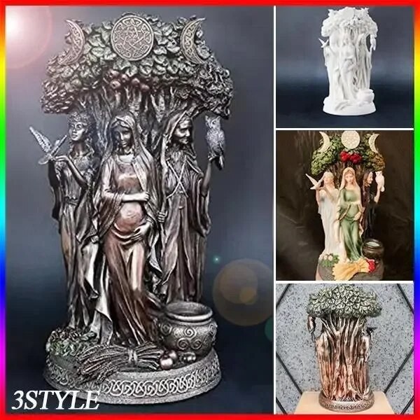 The Triple Goddess Sculpture Celtic Sacred Moon Triple Goddess Mother ...