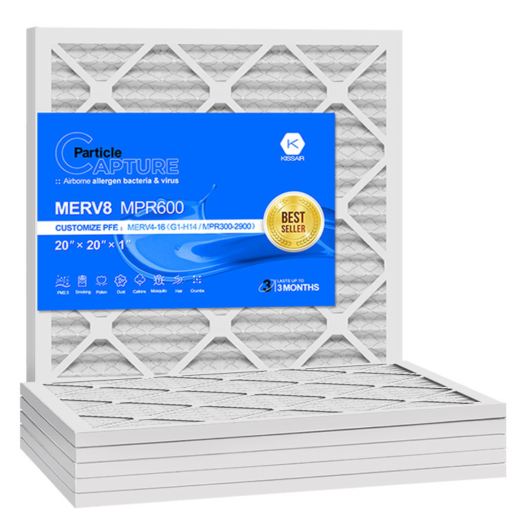 Medium Efficiency Clean room HVAC usage 20X20X1 Air Filter MERV 8 13 Panel Pleated HVAC Ac ...
