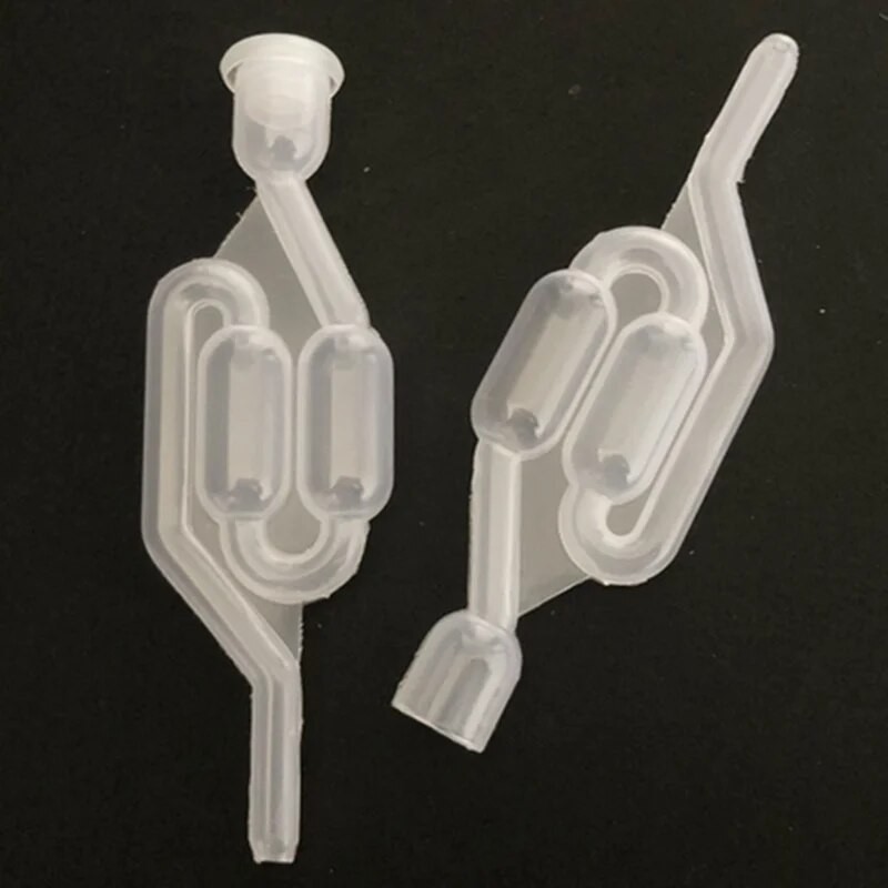 ☾One-way Wine AirLock Beer Brewing Fermentation Check Valve Plastic Air ...