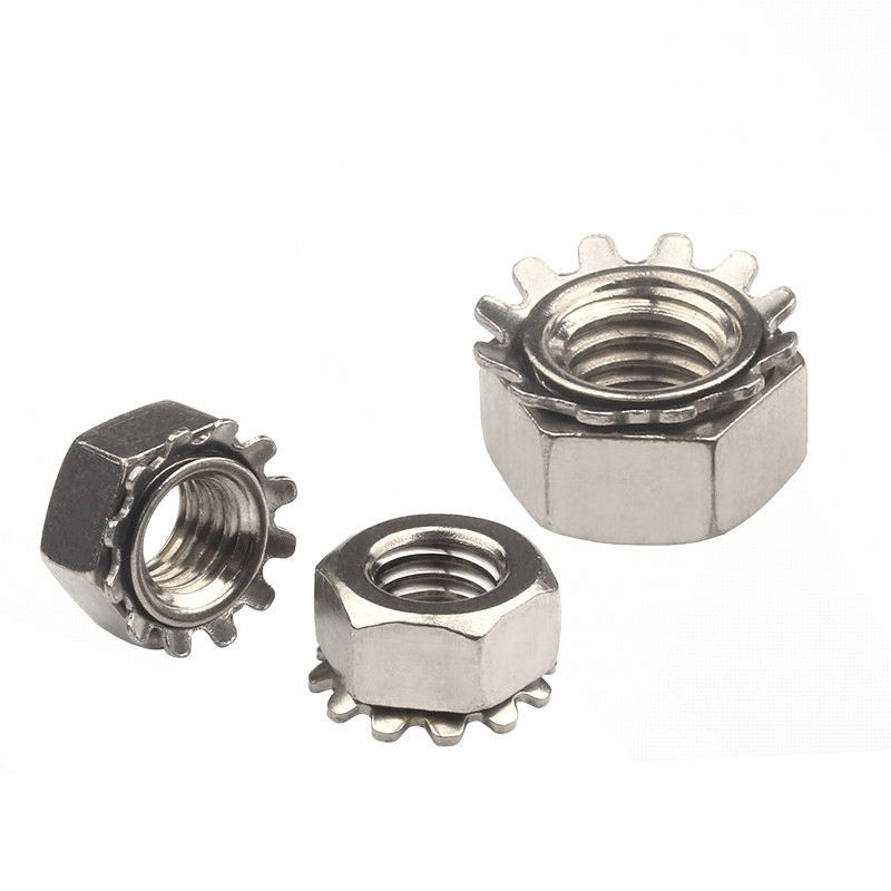M3 M4 M5 M6 M10 M12 304 Stainless Steel K Lock Nut with External Tooth ...