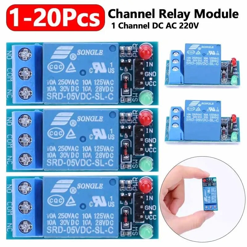 1-20Pcs Power Relay Module 5V Low Level Trigger Interface Relay Power ...