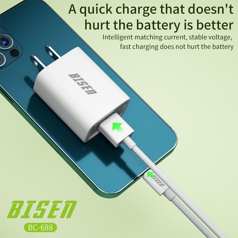 BC688 original Bisen 2.4A Quick Fast Charger For Type -C IPH Micro ...