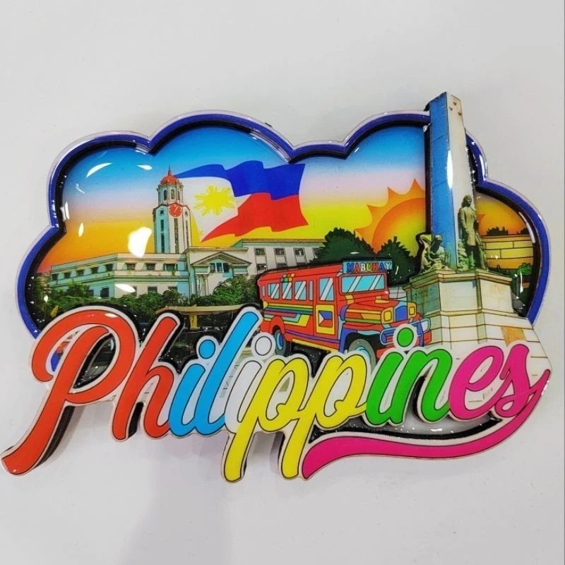 PHILIPPINES Wooden 2D Fridge Magnet Embossed Ref Magnet Souvenirs ...