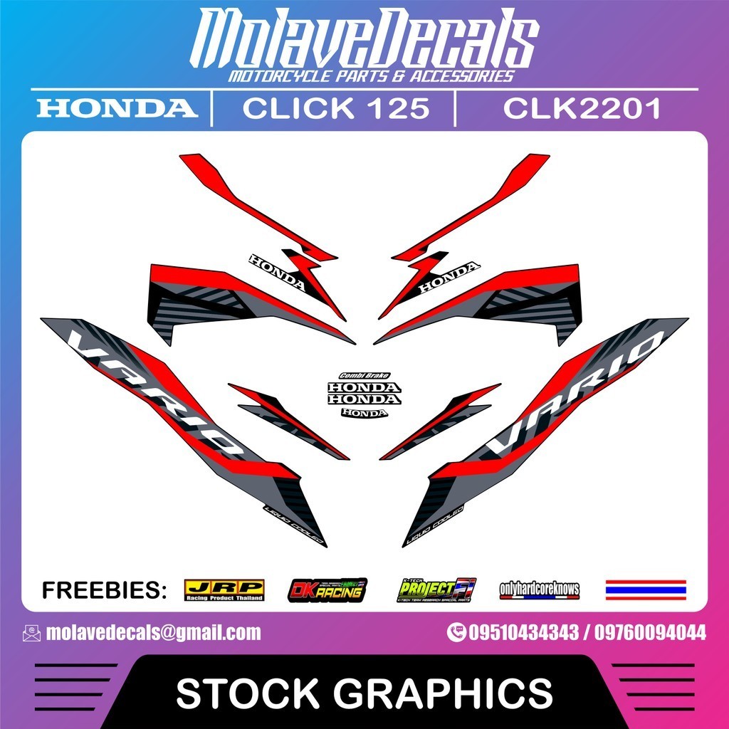 Honda Click 125 v3 2022 Stock Decals Red CLK2201 | Shopee Philippines