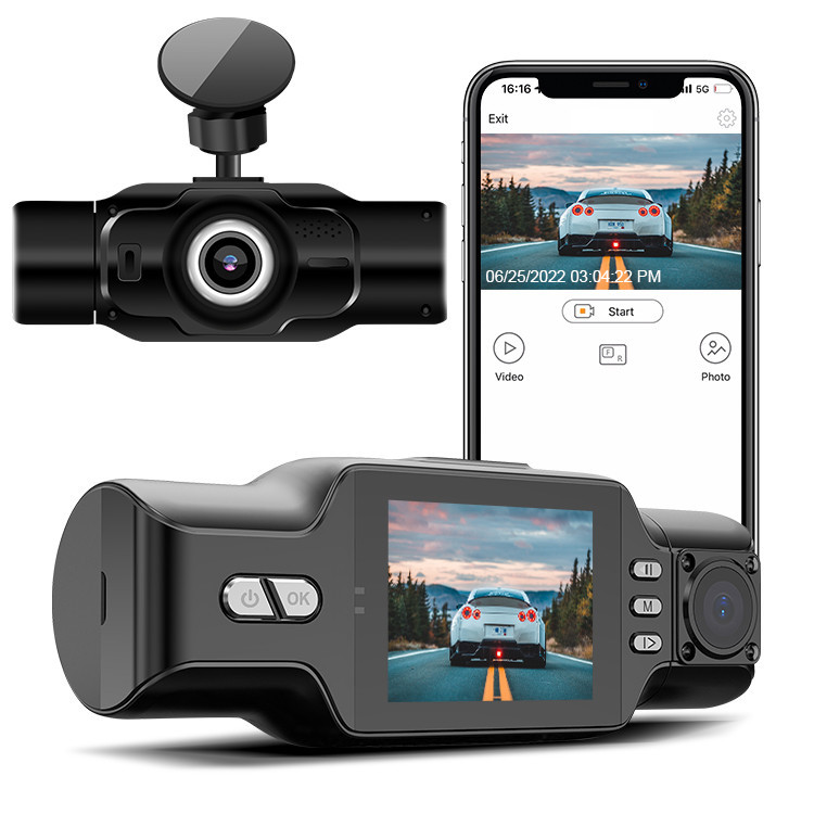 inch 2 Screen 1080P Car Cam WIFI Connected Easy Magnetic Installation ...