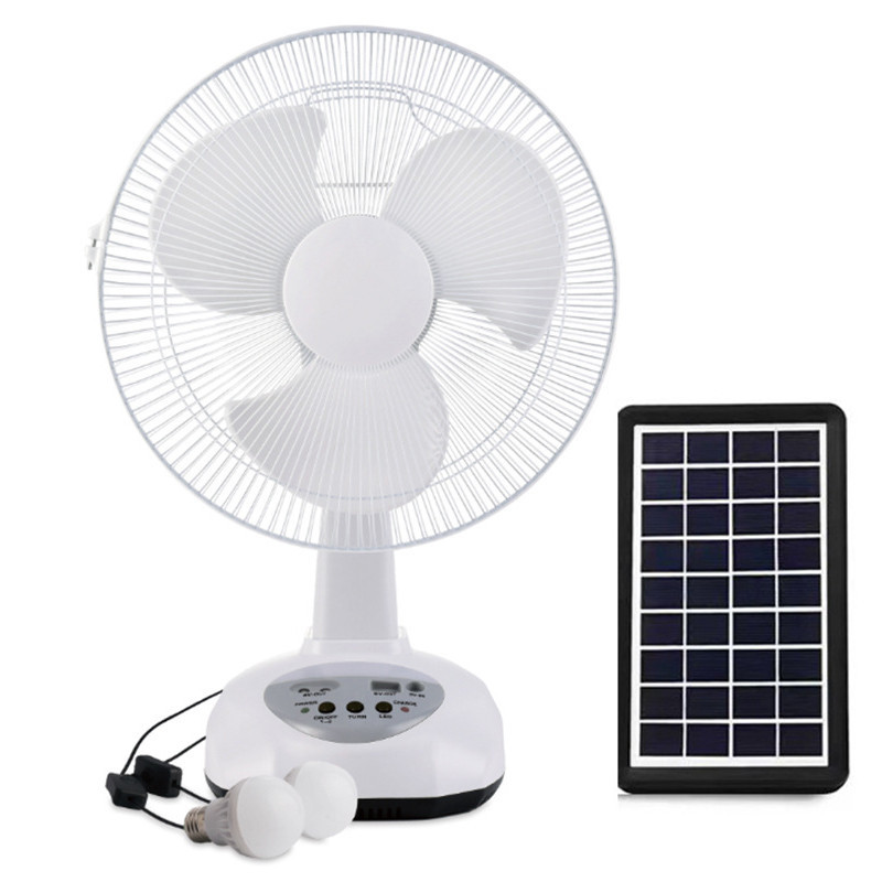 Ac 12v Dc Rechargeable 12 Inch Solar Charging Power Table Fan With ...