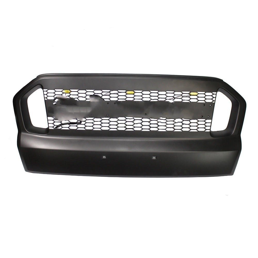 HW 4x4 Grid Front Grille with 3 Amber Led Lights For Ford Ranger T7 ...