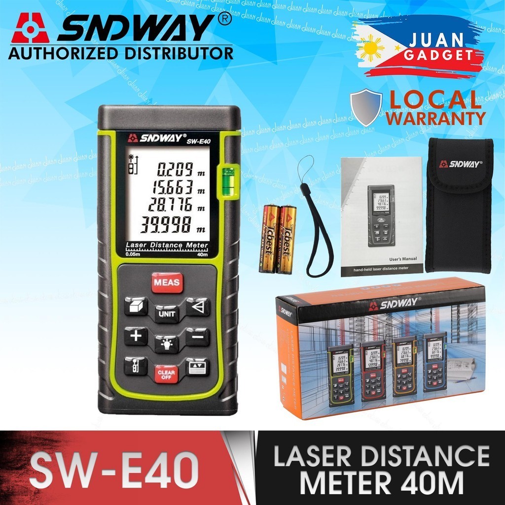 Sndway SW-E40 Laser Distance Meter 40m Rangefinder Measure Device Ruler ...