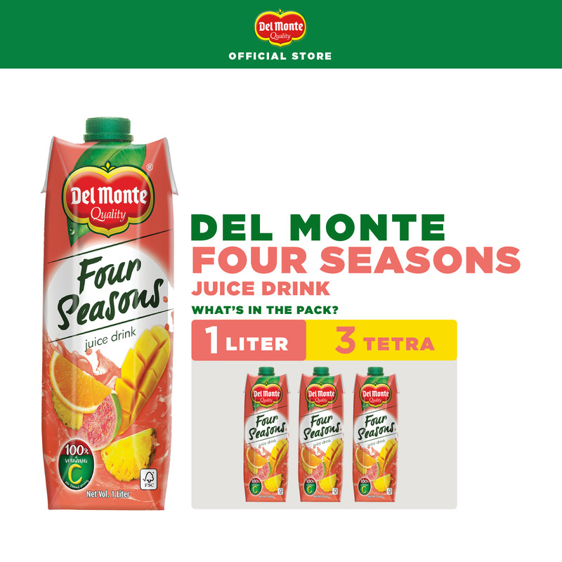 DEL MONTE Four Seasons Juice Drink for Refreshing Fruity Goodness - 1L ...