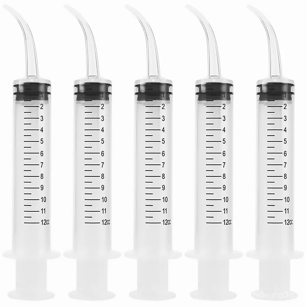 5pcs Oral Syringe Disposable Mouthwash Cleaner With Curved Tips ...