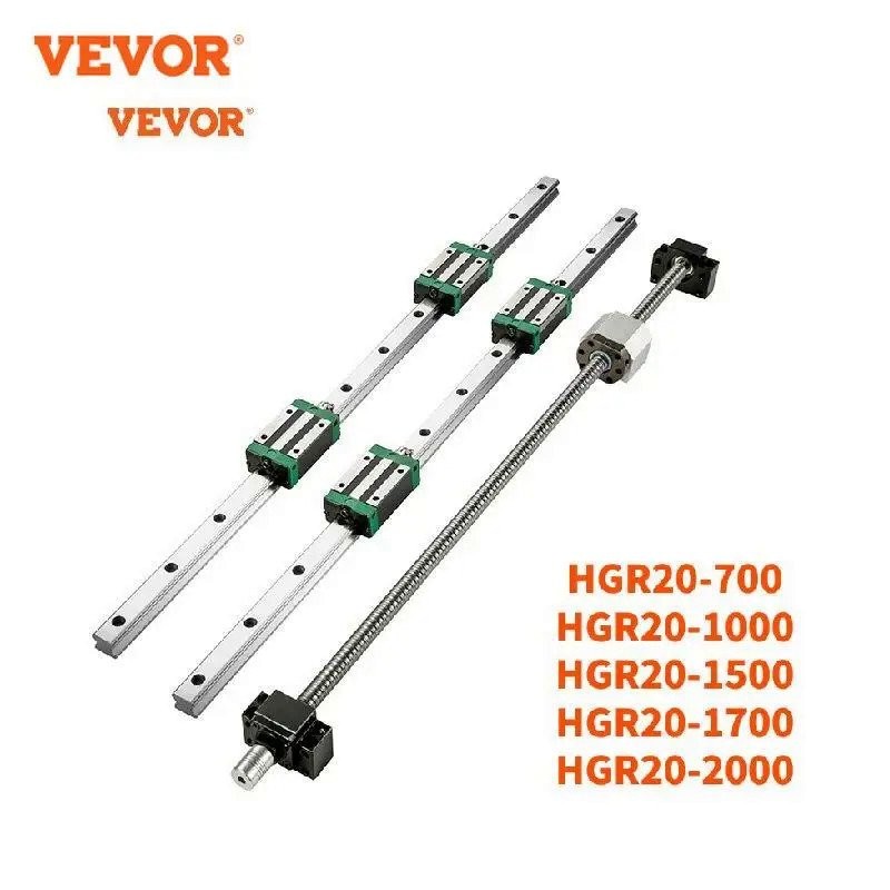 VEVOR HGR20 2PCS Linear Guide Rails 700-2000MM 4PCS Slide Blocks RM1605 ...