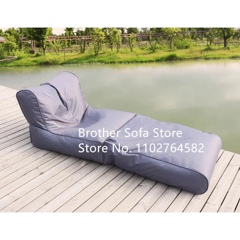 Deluxe Grey Folding dirt resistant Big Bean Bag Lazy Sofa BeanBags ...
