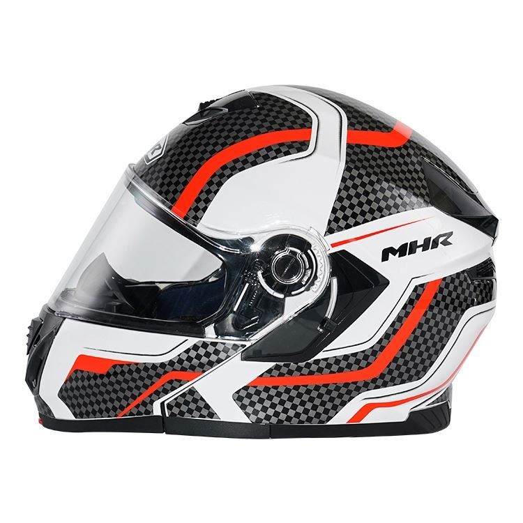 Full Face Motorcycle Helmet Ride Personality Racing Crash Helmet Horn ...