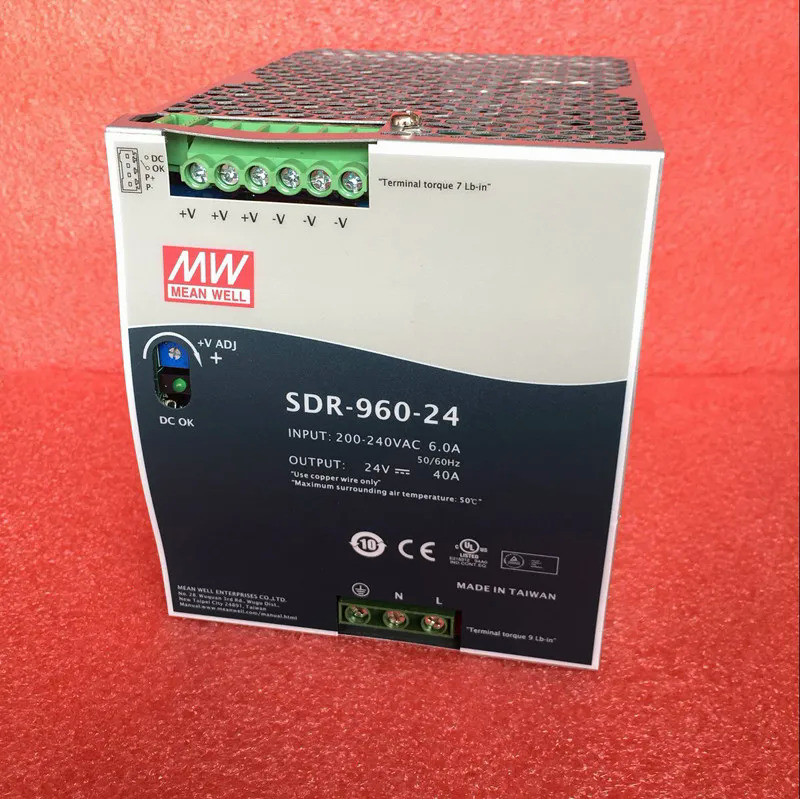 MEAN WELL SDR-960 Series 960W Single Output Industrial DIN RAIL Power ...